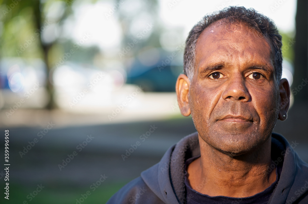 Aboriginal Australian Man Outdoors Stock Photo | Adobe Stock