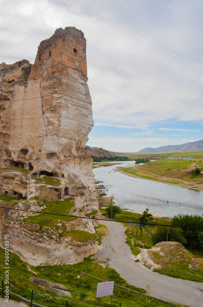 historical hasankeyf castle, an old settlement, cultural history, water ...