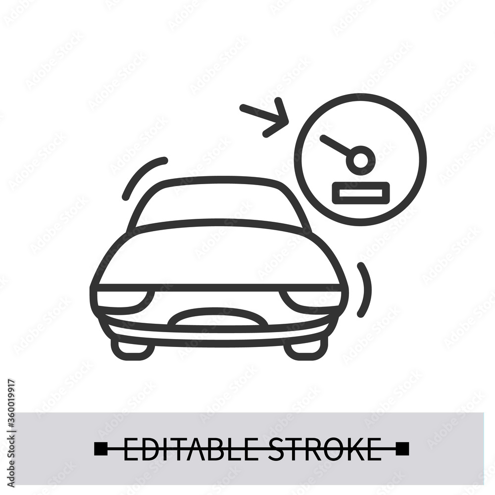 Cruise control icon. Modern electric vehicle linear pictogram. Concept ...