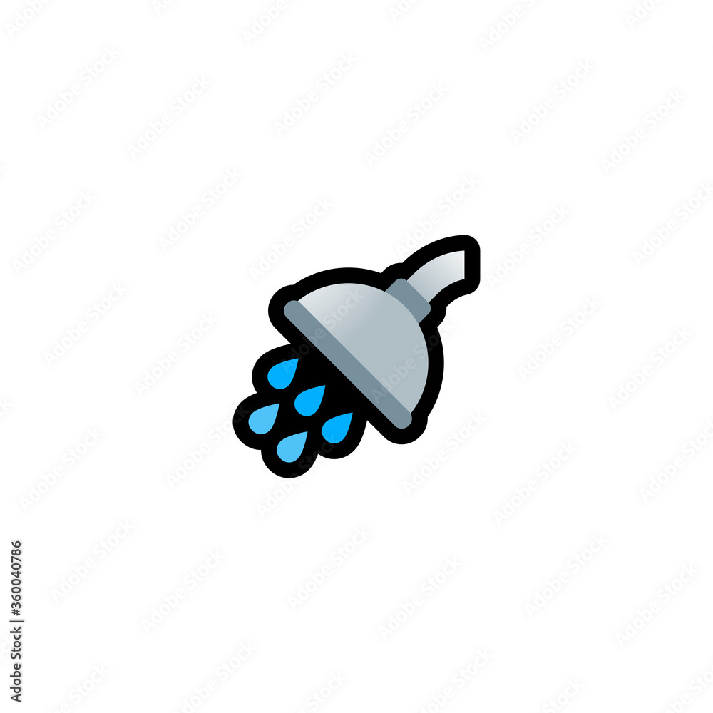 Shower Vector Icon. Isolated Bathtub Cartoon Style Emoji, Emoticon ...