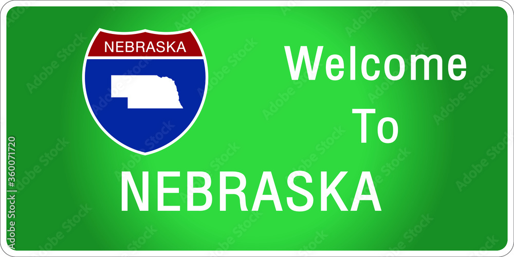 Roadway sign Welcome to Signage on the highway in american style ...