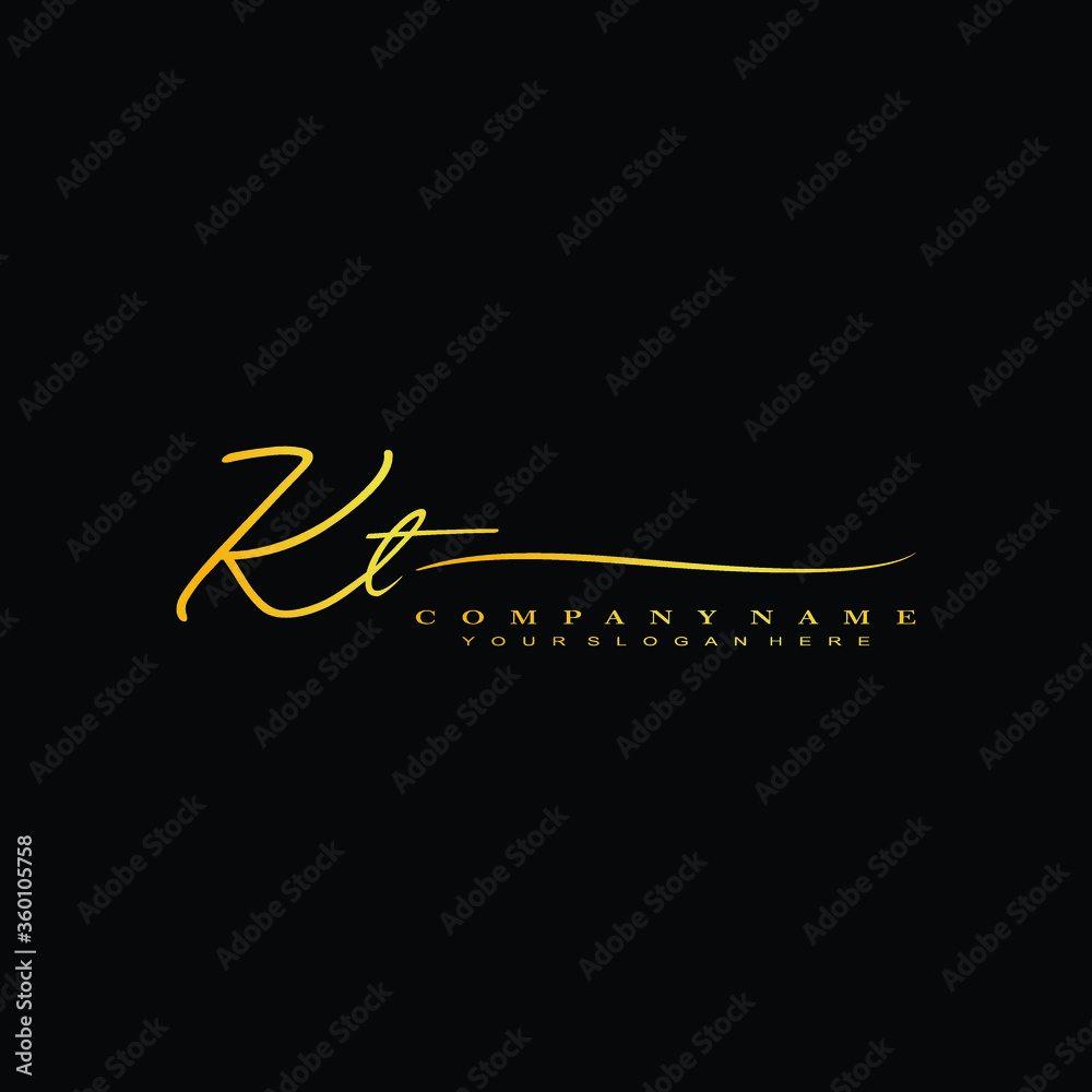 KT initials signature logo. Handwriting logo vector templates. Hand ...