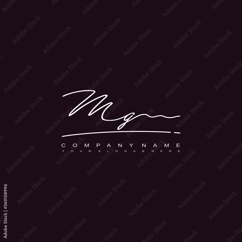 MG initials signature logo. Handwriting logo vector templates. Hand ...