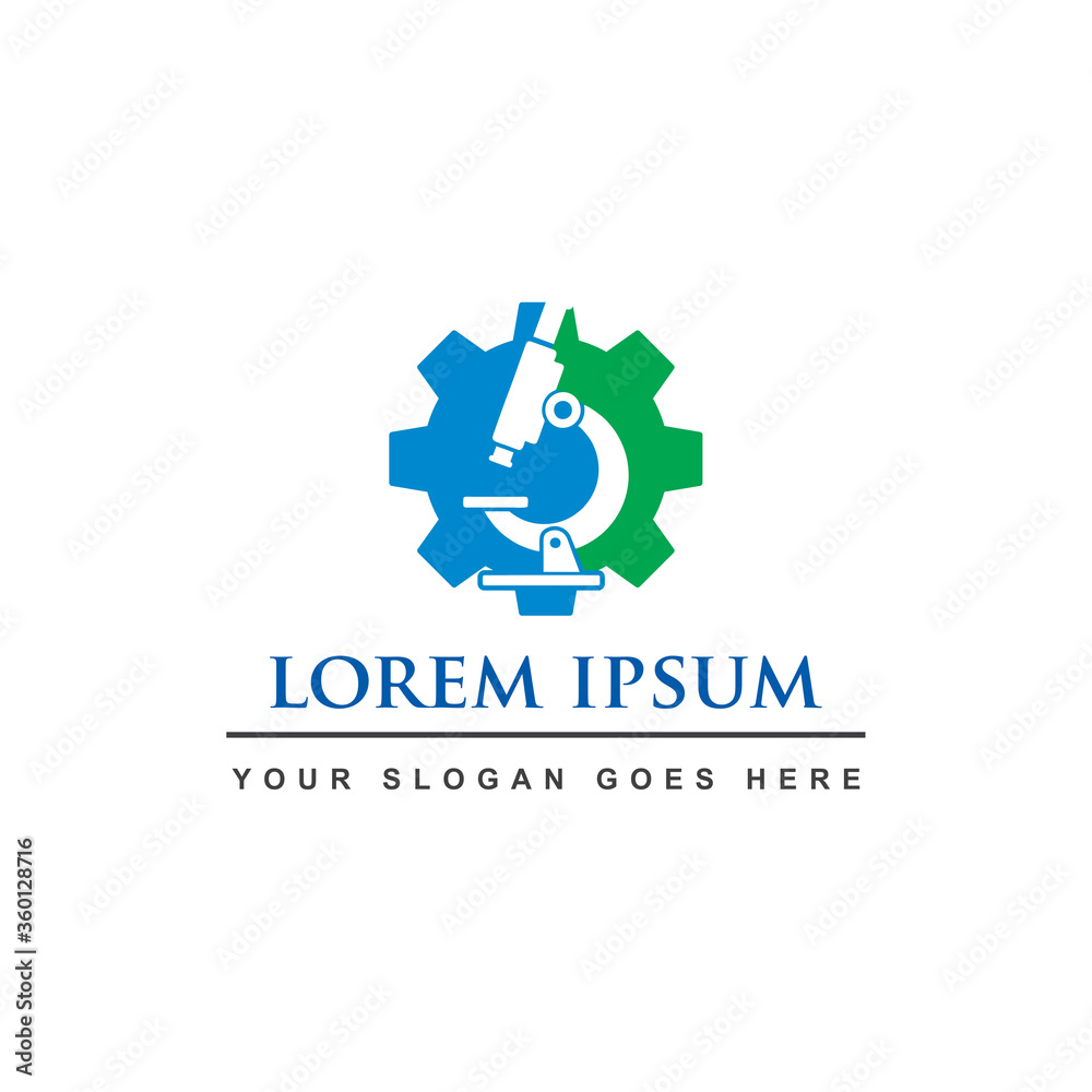 MICROSCOPE SERVICE LOGO , LAB TECH LOGO Stock Vector | Adobe Stock