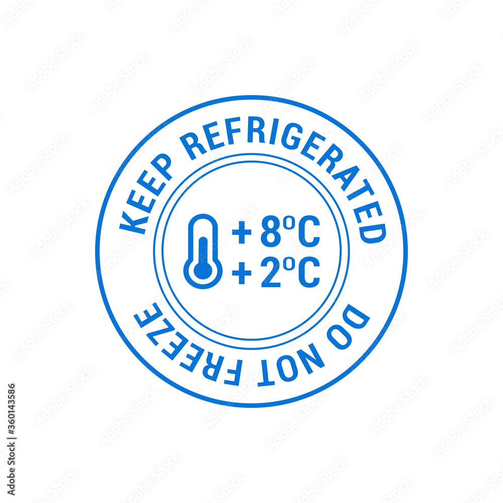 Keep refrigerated. Do not freeze. Food package label, storage ...