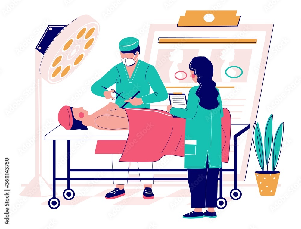 Breast augmentation vector concept flat style design illustration ...