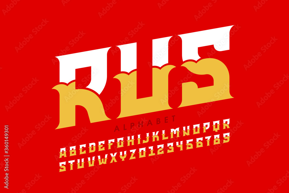 Old style font, retro alphabet, letters and numbers Stock Vector ...