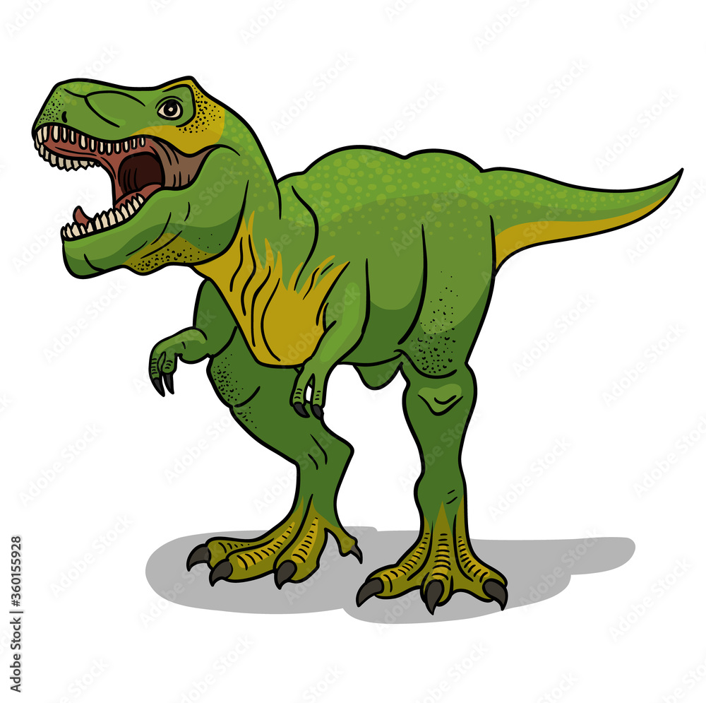 Tyrannosaurus rex dinosaur vector illustration in cartoon style. Stock ...