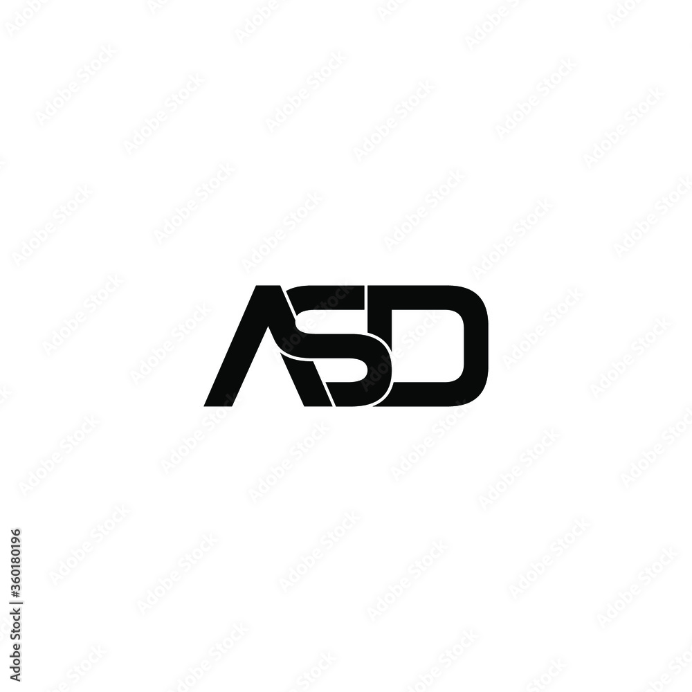 asd letter original monogram logo design Stock Vector | Adobe Stock