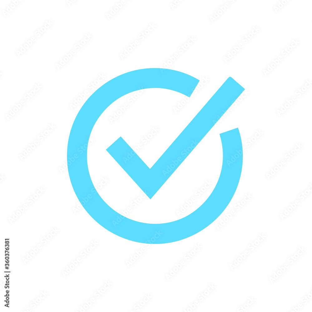 Check mark vector icon. Checkmark right symbol tick sign. Ok button ...