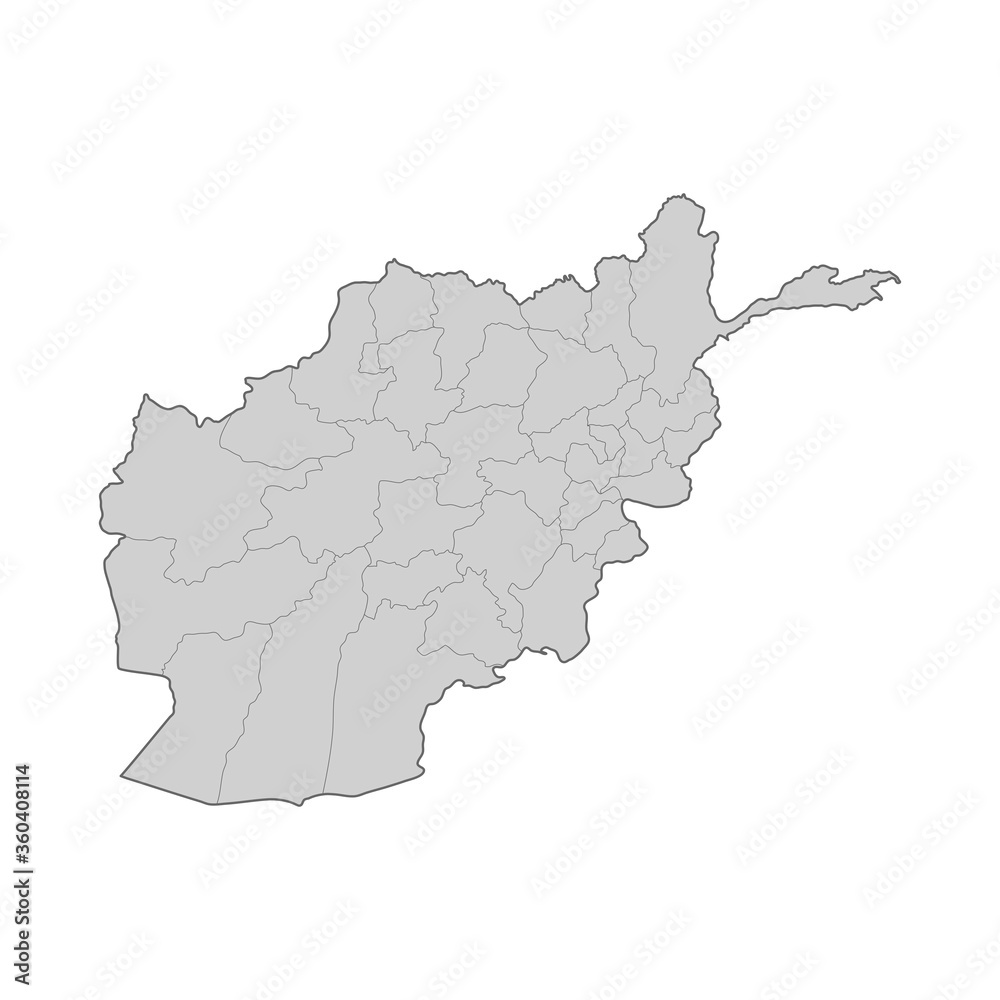 Map of Afghanistan divided to regions. Outline map. Vector illustration ...