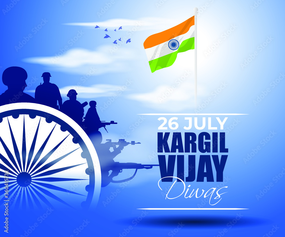 VECTOR ILLUSTRATION FOR 26 JULY VIJAY KARGIL DIWAS MEANS 26 JULY KARGIL (INDIAN BORDER PLACE ...