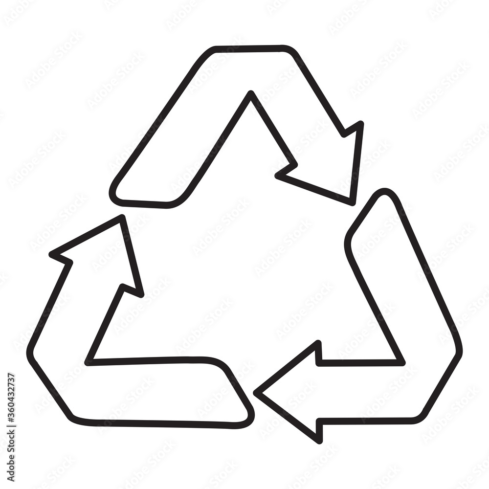 Recycle icon vector isolated on white background. Trendy recycle icon ...