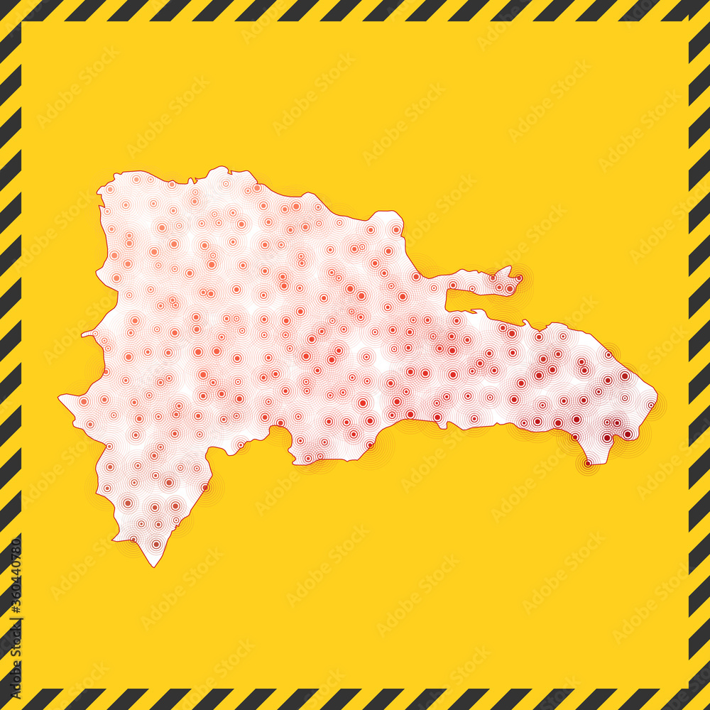Dominicana closed - virus danger sign. Lock down country icon. Black ...