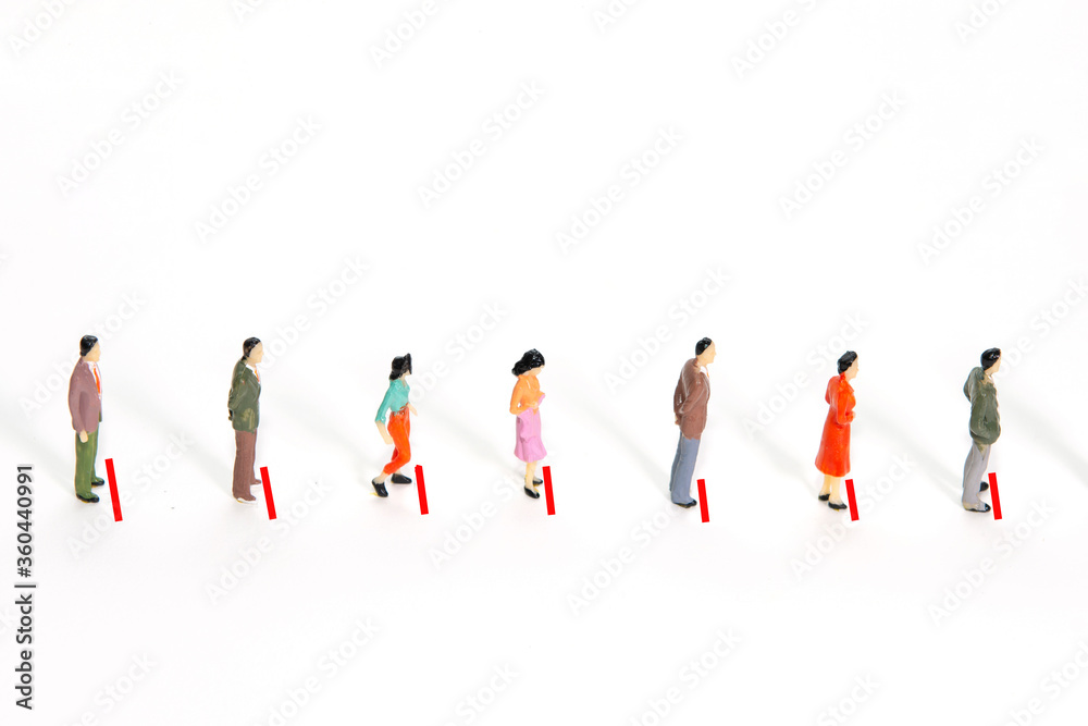 Social distancing, people keep distance in public to protect COVID-19 ...