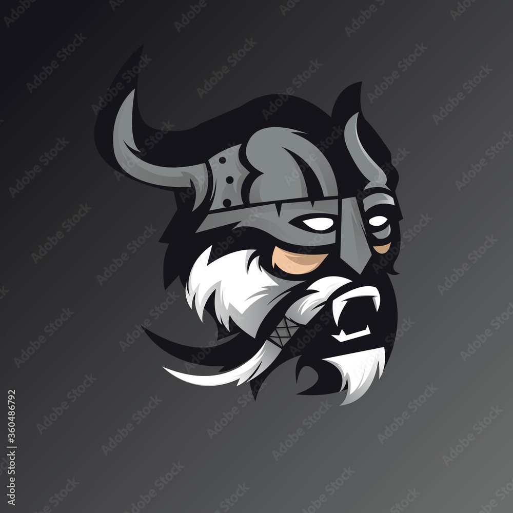 Viking mascot logo design vector with modern illustration concept style ...