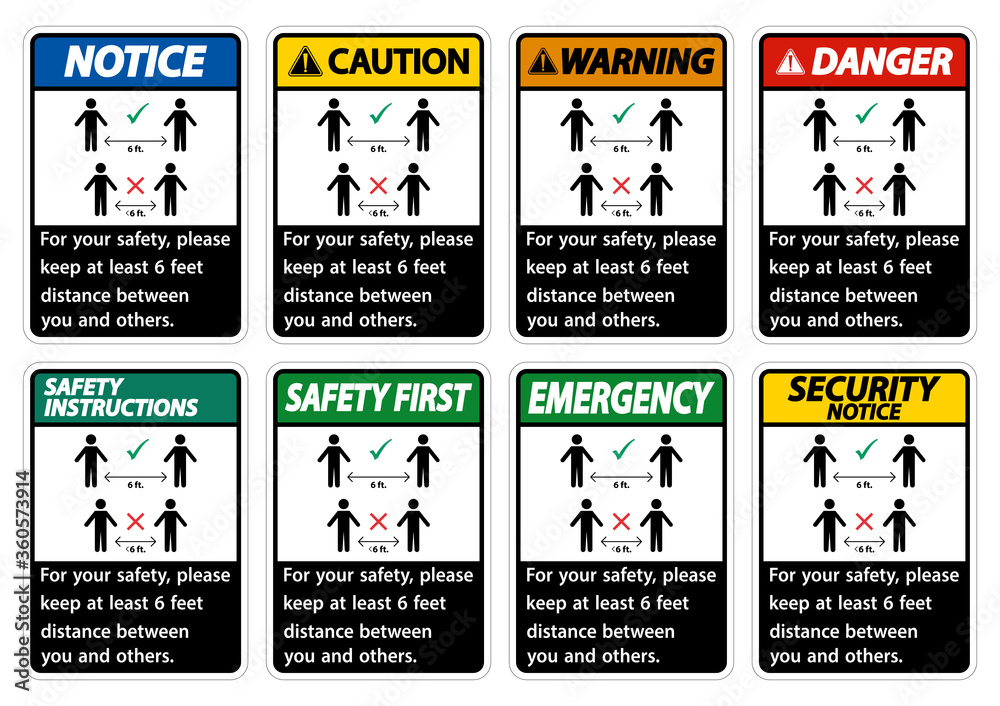 Keep 6 Feet Distance,For your safety,please keep at least 6 feet ...
