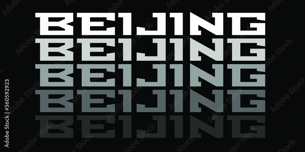 Bold gradient Beijing City Vector Logo for marketing, tourism, travel ...