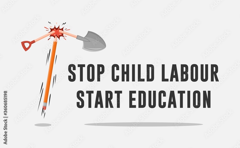 World day against child labour background with children as a worker ...