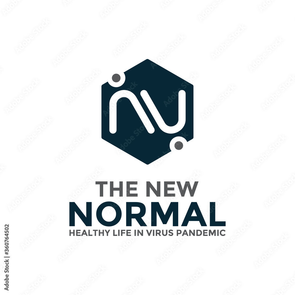 New normal logo concept design template. After the epidemic the COVID ...