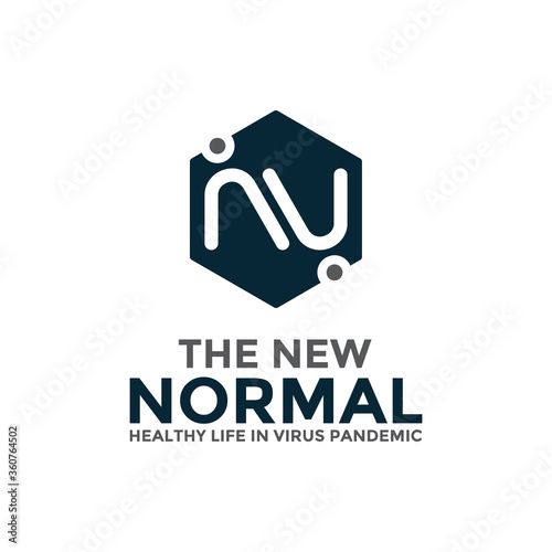 New normal logo concept design template. After the epidemic the COVID ...