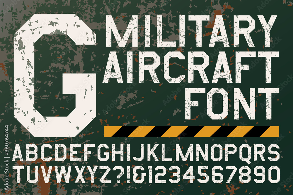 A Grunge Alphabet in the Style of Military Aircraft Insignias and ...