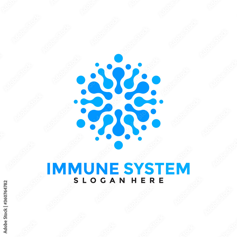 Immune System Health Cell Logo Design Template. Vaccination ...