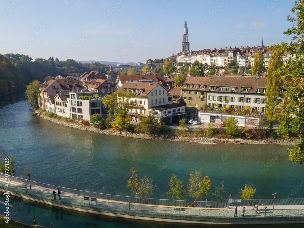 Cityscape of Bern or Berne, the capital city of Switzerland. In 1983 ...