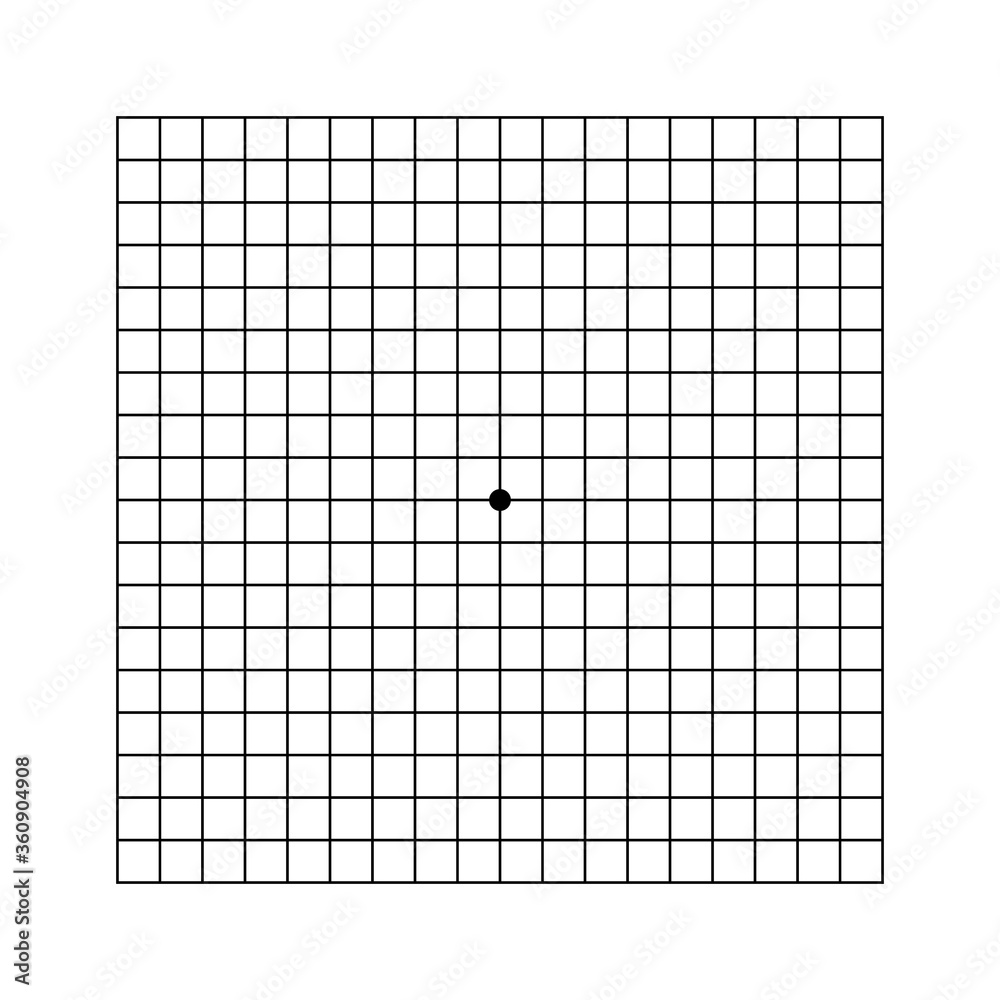 Amsler eye test grid. Oculist Vector printable chart retina examination ...