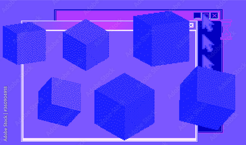 Abstract technology background with retro terminal console command-line ...