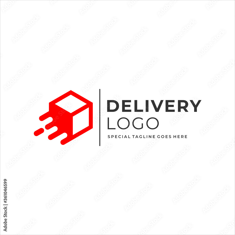 box delivery logo concept, package, courier, logistic design template ...