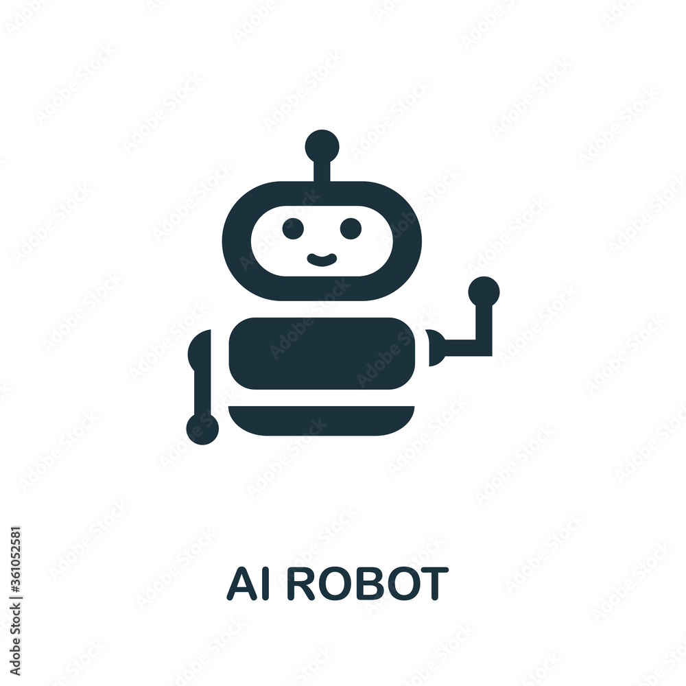 Ai Robot icon. Creative simple design from artificial intelligence icons collection. Filled ai ...