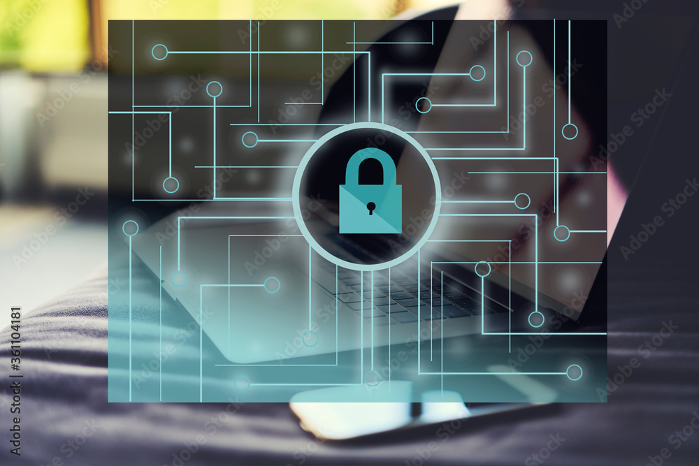 Cyber internet security concept. Protection of private personal data ...