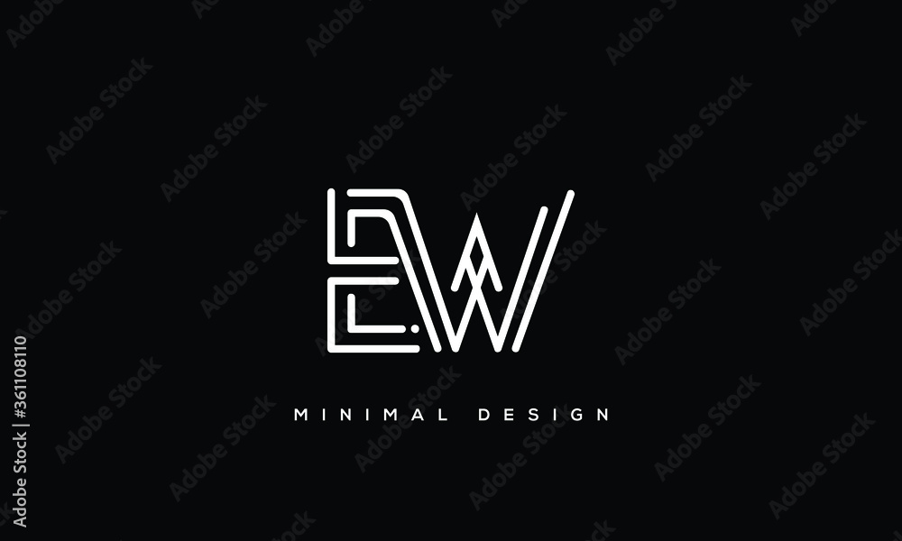 EW letter logo alphabet monogram icon symbol Stock Vector | Adobe Stock