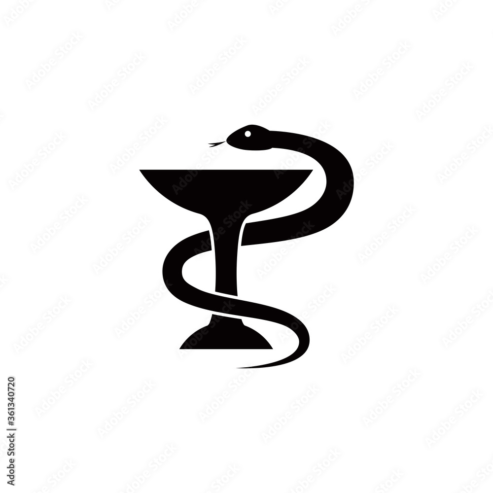 Caduceus snakes and bird wings, healthcare conceptual vector symbols ...