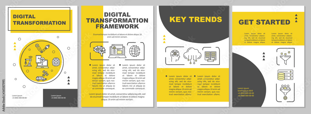 Digitalization brochure template. Achievable goal for business. Flyer ...