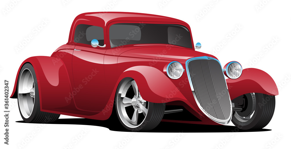 Custom American Red Hot Rod Car Isolated Vector Illustration Stock ...