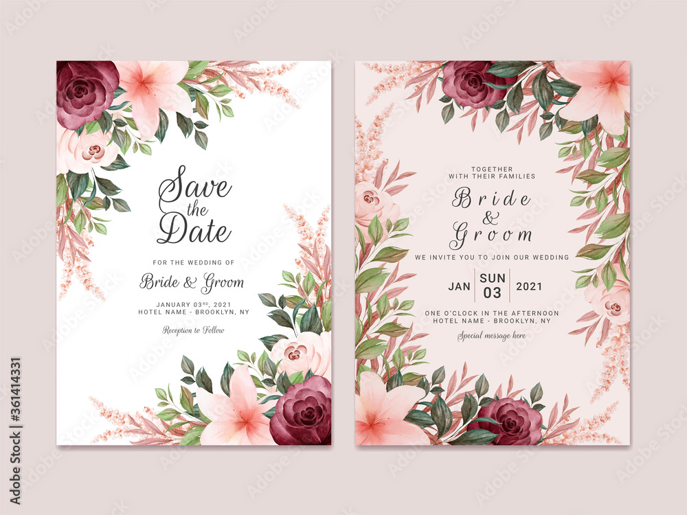 Flower Border For Wedding Card
