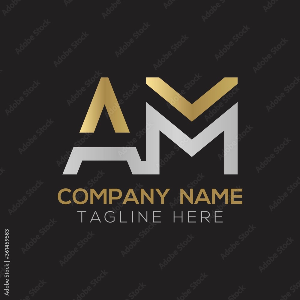 Initial AM Letter Logo Design Modern Business Typography Vector ...