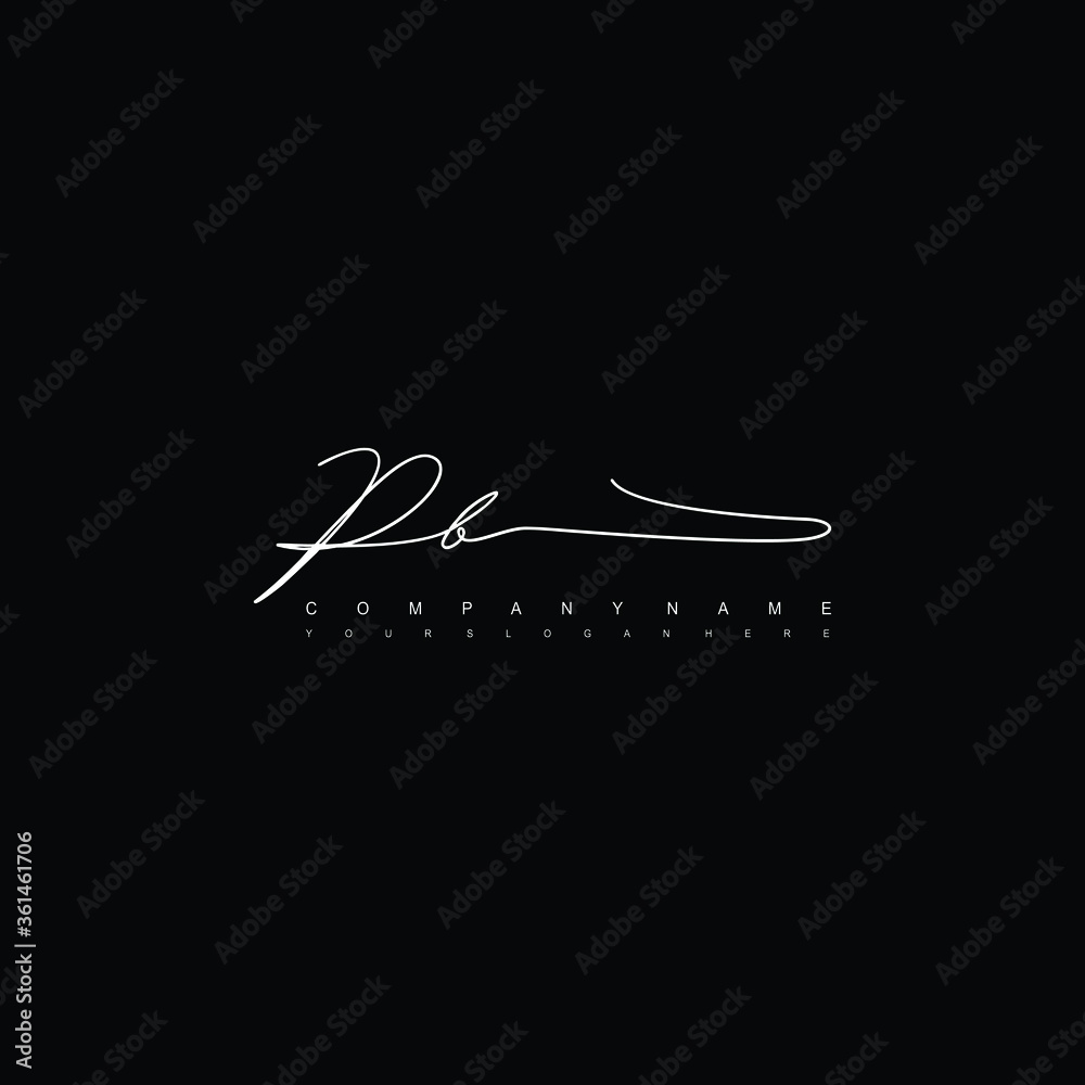 PB initials signature logo. Handwriting logo vector templates. Hand ...