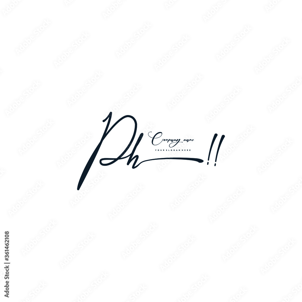 PH initials signature logo. Handwriting logo vector templates. Hand ...