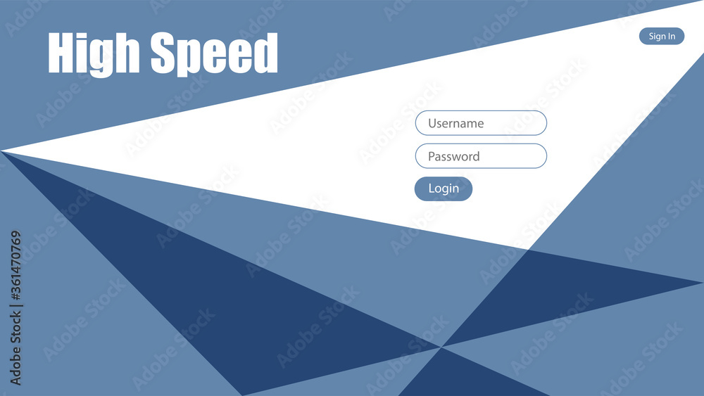 Polygonal design of the login screen with a login form. Vector ...