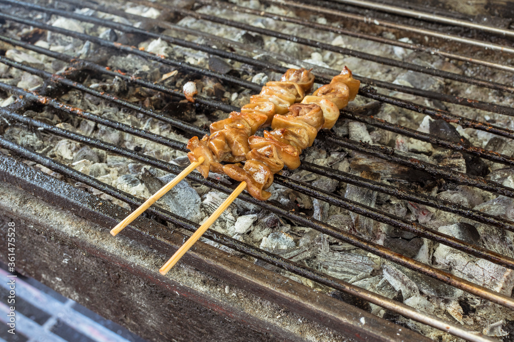 Grilled Large Intestine of pig (Inihaw na bituka or isaw)- a type of ...