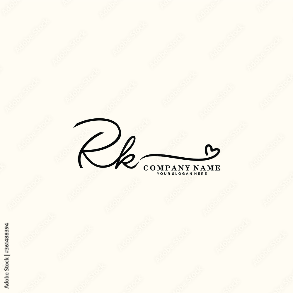 RK initials signature logo. Handwriting logo vector templates. Hand ...