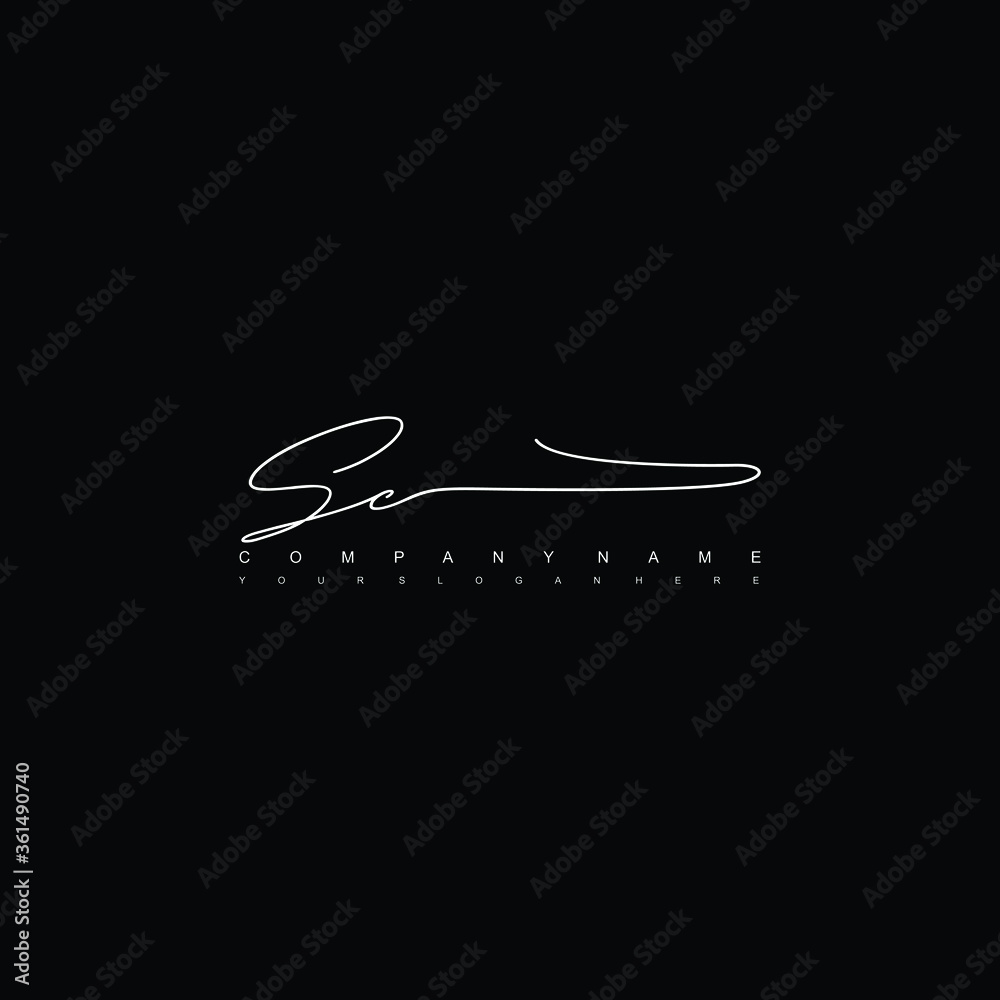 SC initials signature logo. Handwriting logo vector templates. Hand ...