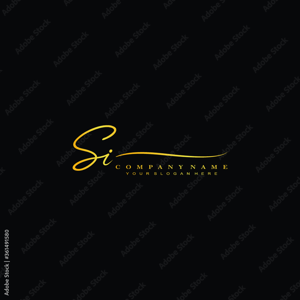 SI initials signature logo. Handwriting logo vector templates. Hand ...
