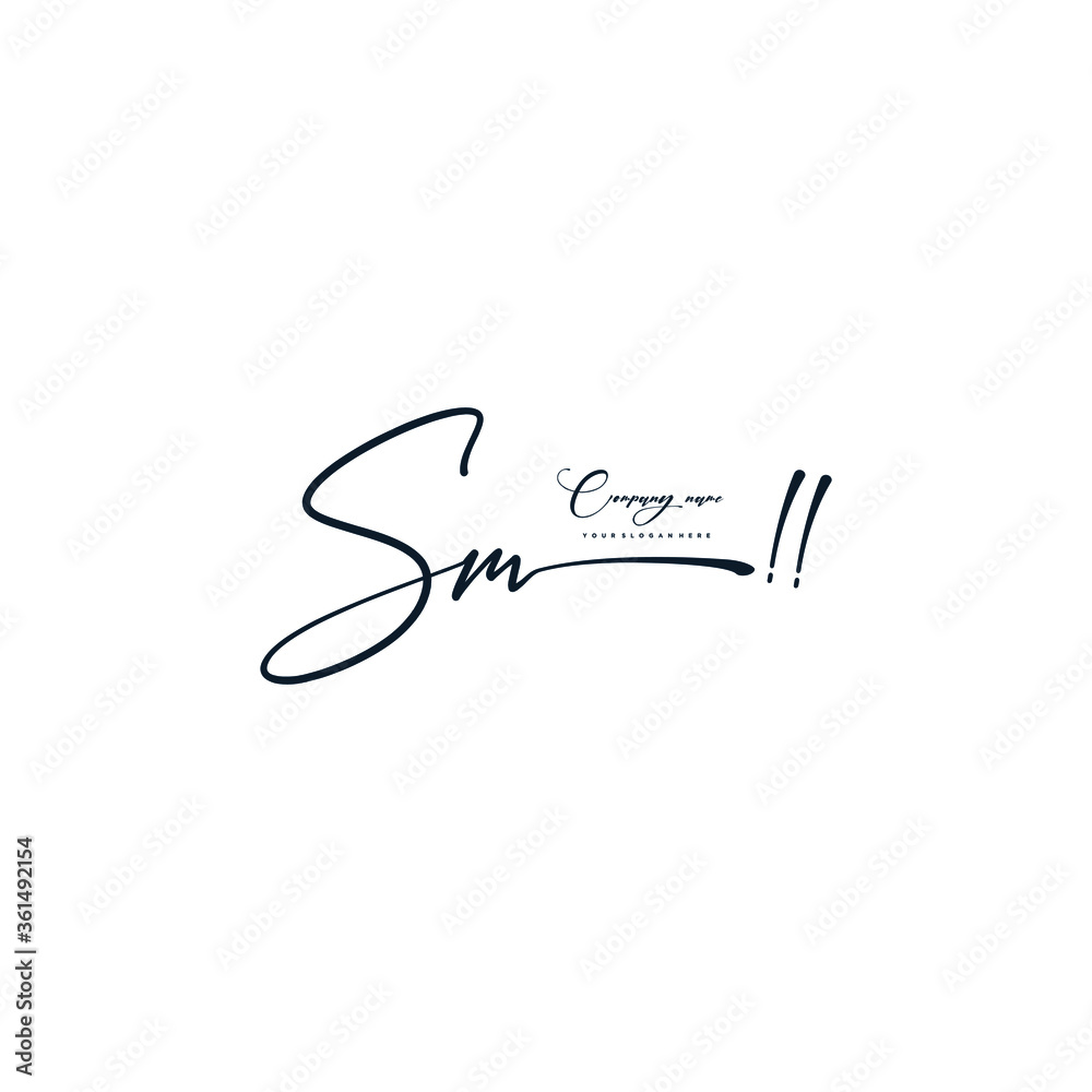 SM initials signature logo. Handwriting logo vector templates. Hand ...