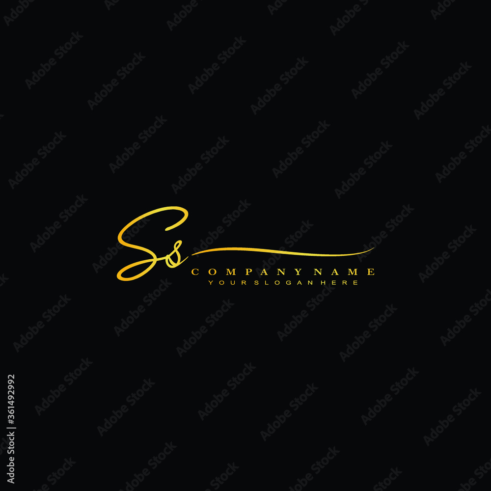 SS initials signature logo. Handwriting logo vector templates. Hand ...