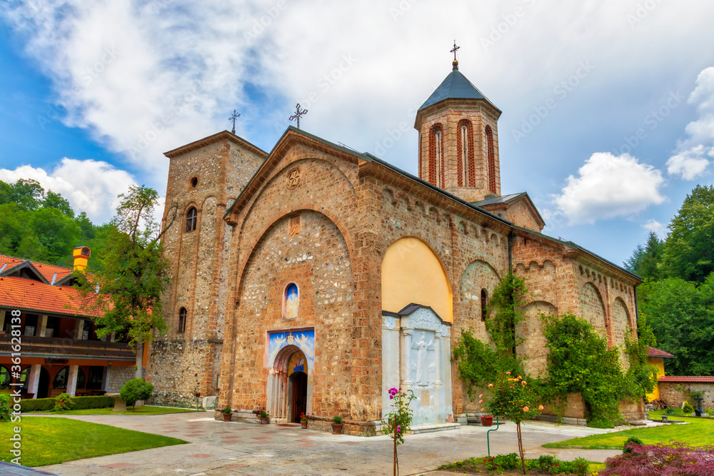Foto de Stock Medieval Raca Monastery. Serbian Orthodox monastery built ...