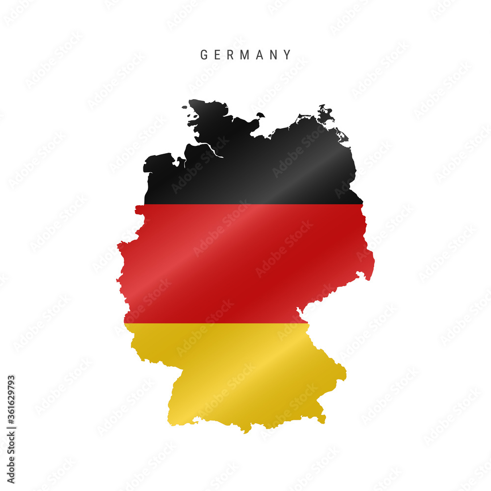 Waving flag map of Germany. Vector illustration Stock Vector | Adobe Stock